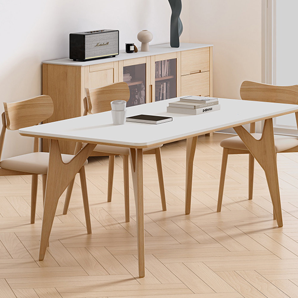 Sleek Surface Designs Ash wood sintered stone table elegant Sleek Surface Designs Ash wood sintered stone table elegant